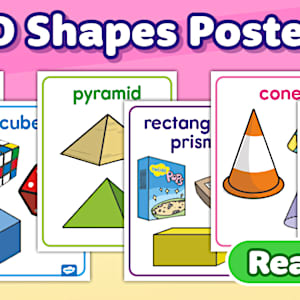 3D Shapes With Real-World Examples Posters