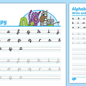 Continuous Cursive Handwriting Worksheet