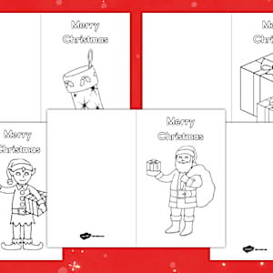 Printable Christmas Coloring Cards | ELA Resource | Twinkl