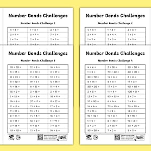 Number Bond Challenge Worksheet Pack | Maths | Twinkl