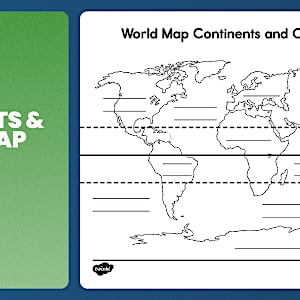 Unlabelled World Map - Label the Continents and Oceans