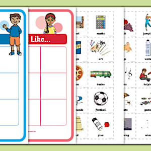 Likes and Dislikes Activity | Sorting Worksheet | Twinkl