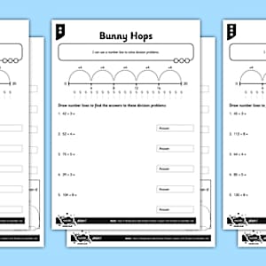 Division Worksheets: Year 3 Division on a Number Line Sheets
