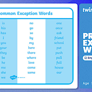 Year 1 Common Exception Words Mat - Twinkl Resources