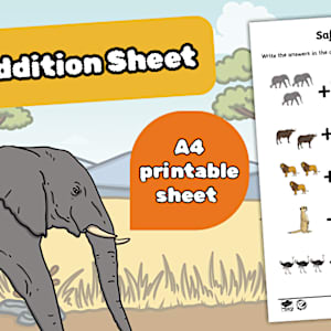 Safari Addition Sheet | Maths Skills | Twinkl Resources