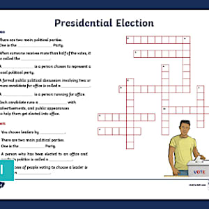 Presidential Election Crossword Puzzle for Kids | Twinkl USA