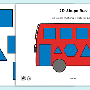 👉 2D Shape Bus Cut and Stick Activity - KS1 Maths