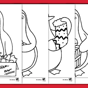Christmas Penguin Coloring Pages for Kids | Twinkl USA