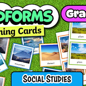 Landforms Matching Card Game for 1st-2nd Grade - Twinkl