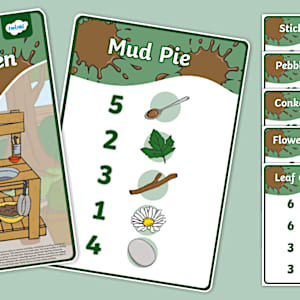 Mud Kitchen Recipe Cards | Mud Kitchen Recipes | Twinkl