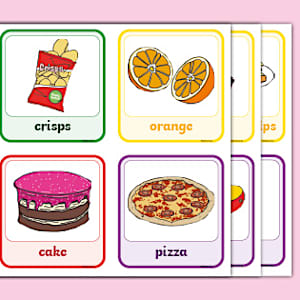 Sorting Healthy and Unhealthy Foods - Word Cards with Images