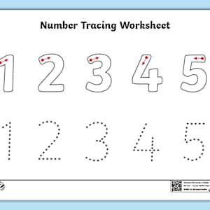 Number Tracing Worksheet 1-5 - KS1 - Primary Resource