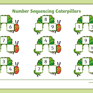 Number Sequencing Caterpillars (teacher made) - Twinkl