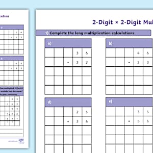 2 Digit by 2 Digit (2x2) Multiplication Worksheets