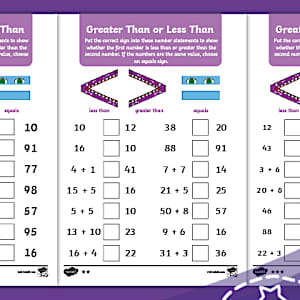 Greater Than and Less Than Activity Sheets