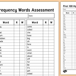 First 100 High Frequency Words Checklist | Twinkl Resources