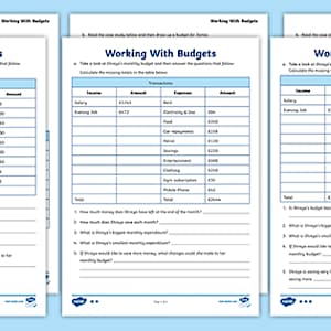 Budgeting Scenario Worksheets | Twinkl
