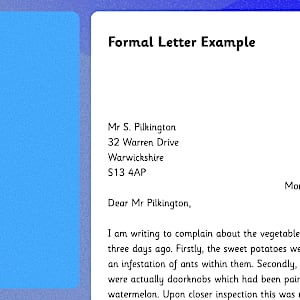 Formal Letter | Examples | Twinkl