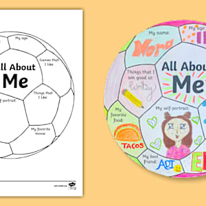 Fun All About Me Soccer Ball Worksheet | Twinkl USA