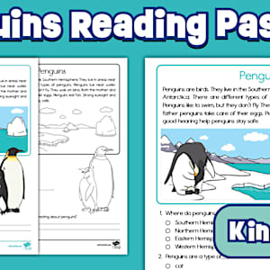 Kindergarten Penguins Reading Comprehension | Twinkl USA
