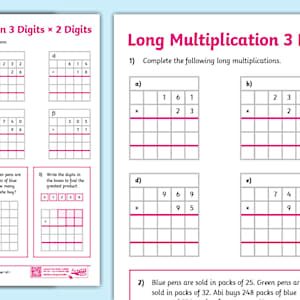 Long Multiplication Practice | 2 Digit x 3 Digit | Twinkl US