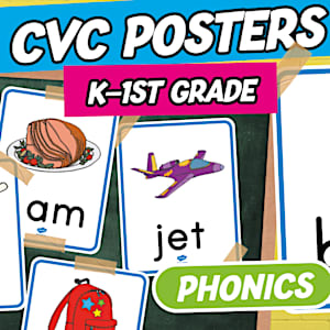 CVC Word Posters for K-1st Grade - Twinkl