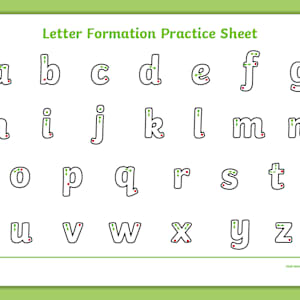 Letter Formation Alphabet Handwriting Practice Sheet