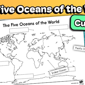 Label the 5 Oceans | Geography | Twinkl USA (Teacher-Made)