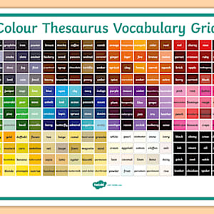 Colour Thesaurus Vocabulary Grid
