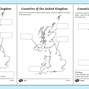 Parts of UK Labelling Map | Twinkl Resources