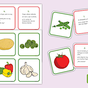 Adivinanzas de verduras - Juego de colores para niños