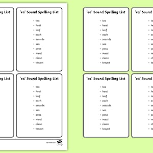 ‘Ea’ Words List - English - Phonics