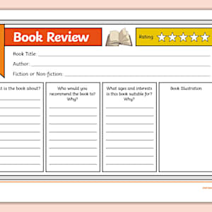 KS2 Book Review Structure - Editable Template