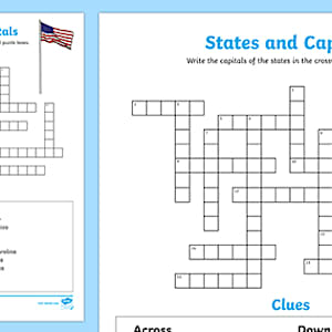 States and Capitals Crossword