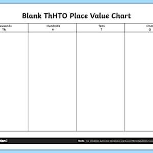 Blank Place Value Charts Printable | Maths | Twinkl