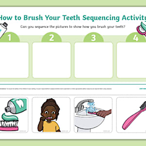 How to Brush Your Teeth Sequencing Activity | Twinkl