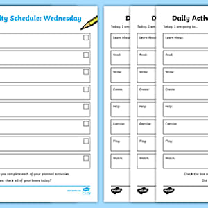 Editable Daily Activity Schedule for Kids