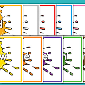 Color Words on Splats Posters (teacher made) - Twinkl