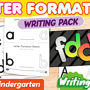 Kindergarten Letter Formation Writing Activity Pack - Twinkl