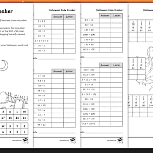 Code Breaker Worksheets | Halloween Math Resources - Twinkl