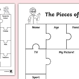 The Pieces of Me Worksheet / Worksheet