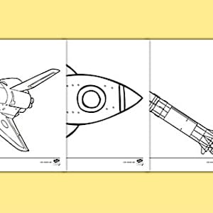 Printable Rocket Coloring Pages for Kids | Twinkl USA