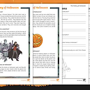 The History of Halloween Reading Comprehension - Twinkl