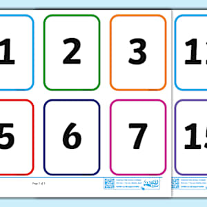Number Cards 0 to 20