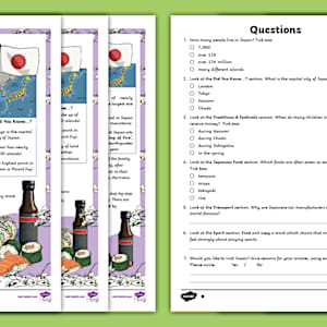 Comprehension Activity about Japan