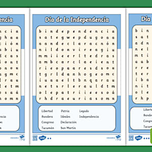 Sopa de letras del Día de la Independencia Argentina