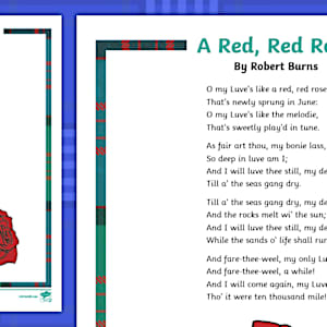 A Red, Red Rose Robert Burns Poem