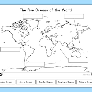 Label the 5 Oceans | Geography | Twinkl USA - Twinkl