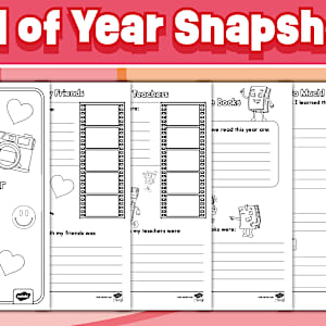 My End of Year Snapshots Memory Booklet for K-2nd Grade