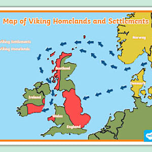 KS2 Viking Invasion Map - Learn where the Vikings came from
